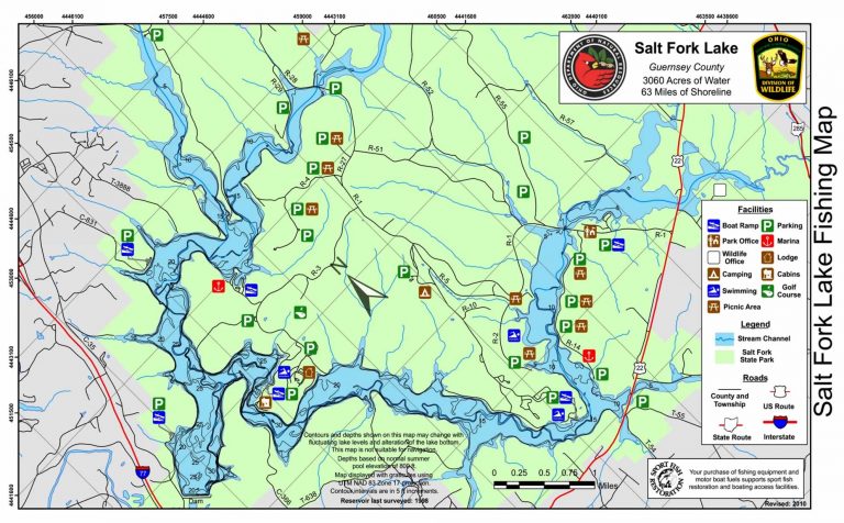 Salt Fork Lake Fishing Map - Southeast OH - GoFishOhio 2026