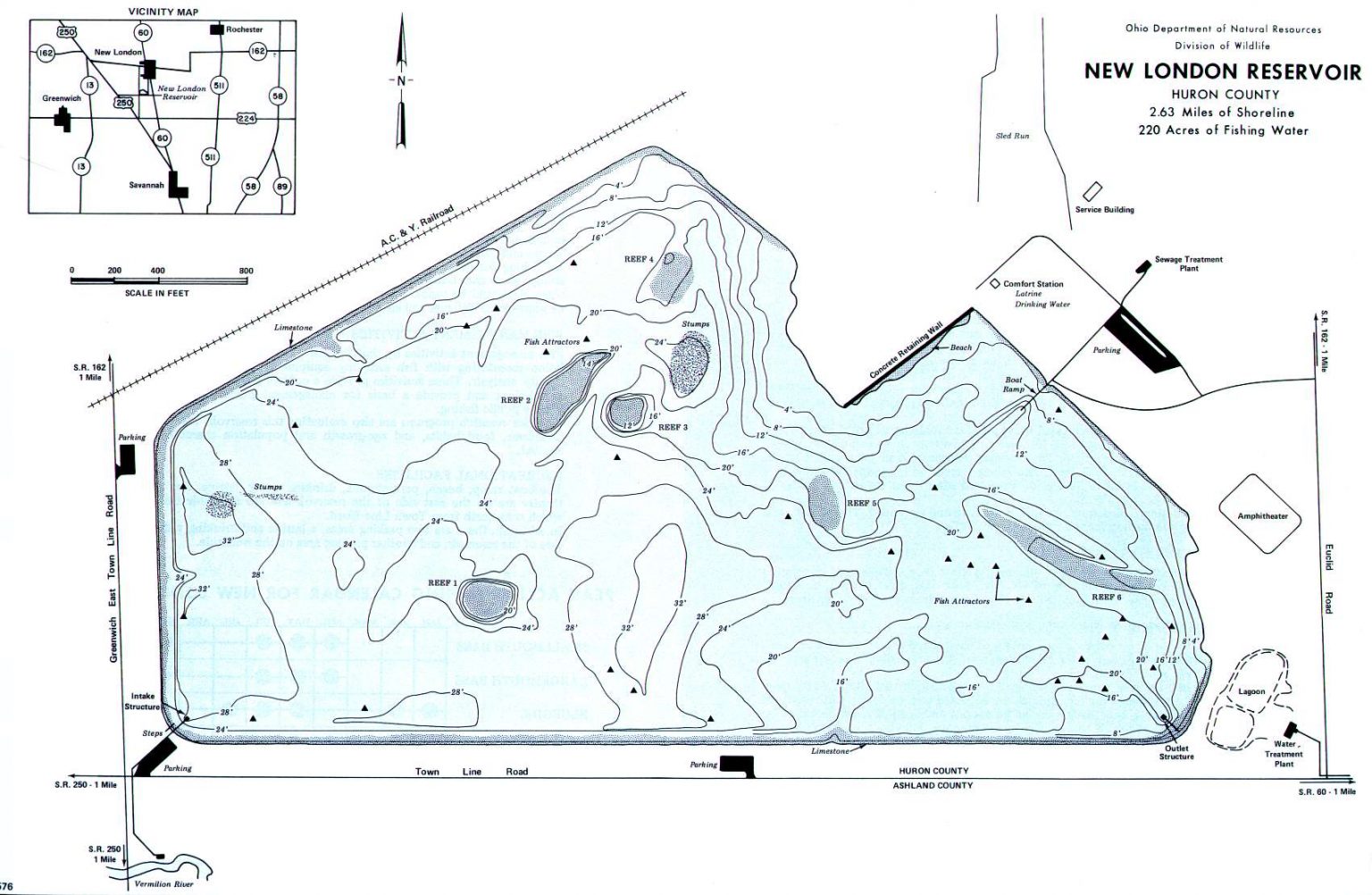 New London Reservoir Fishing Map | Northwest OH | GoFishOhio