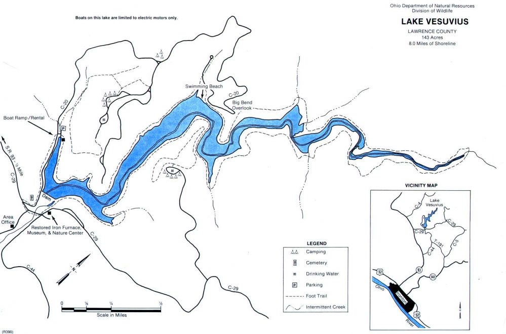 Lake Vesuvius Fishing Map | Southeast OH | Reg. 4 | GoFishOhio